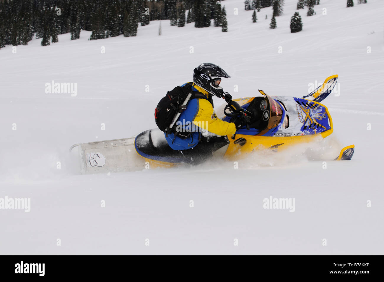 Snowmobile-action at Dunton Hot Springs, Colorado, USA Stock Photo - Alamy