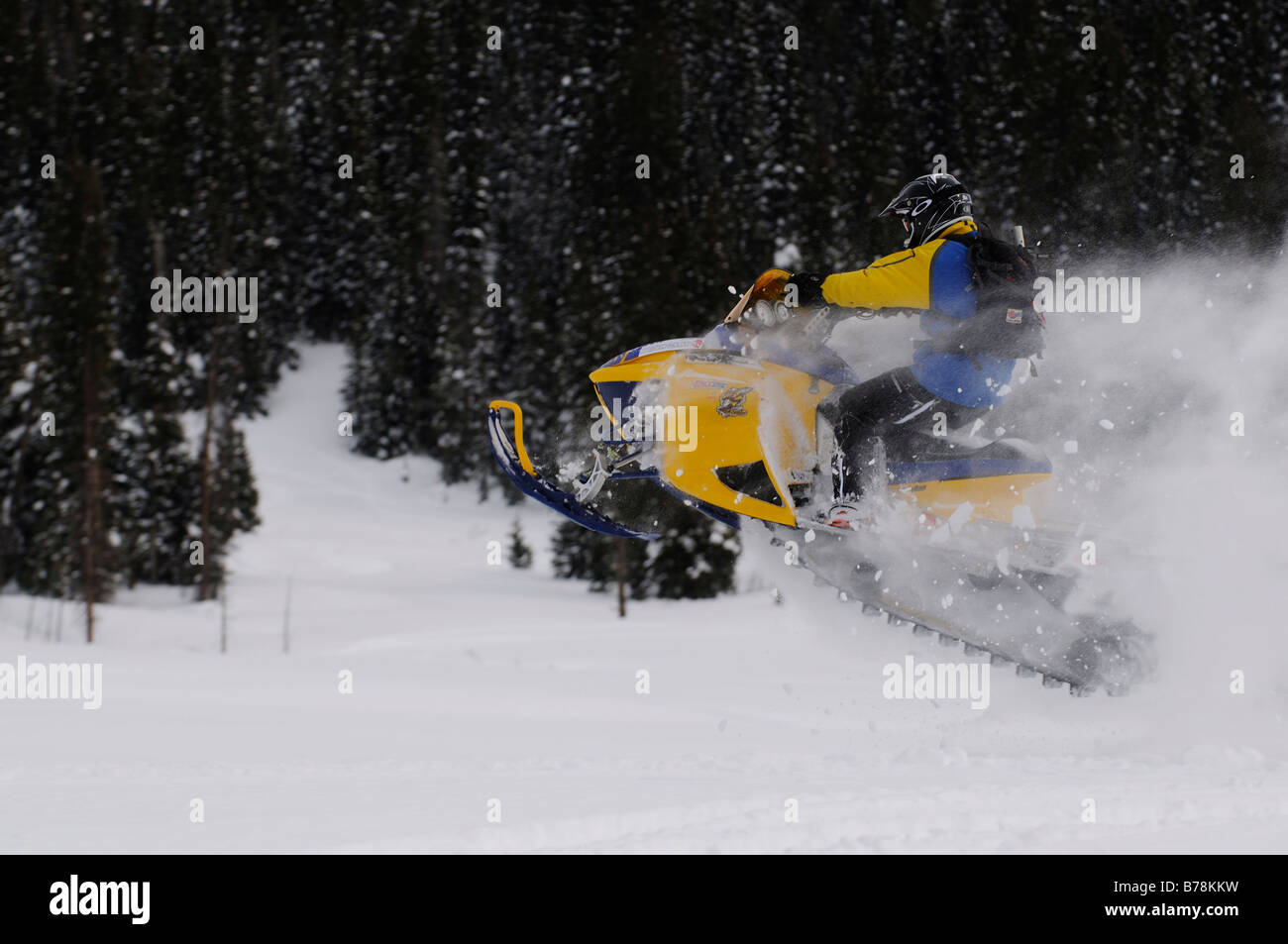 Snowmobile-action at Dunton Hot Springs, Colorado, USA Stock Photo - Alamy