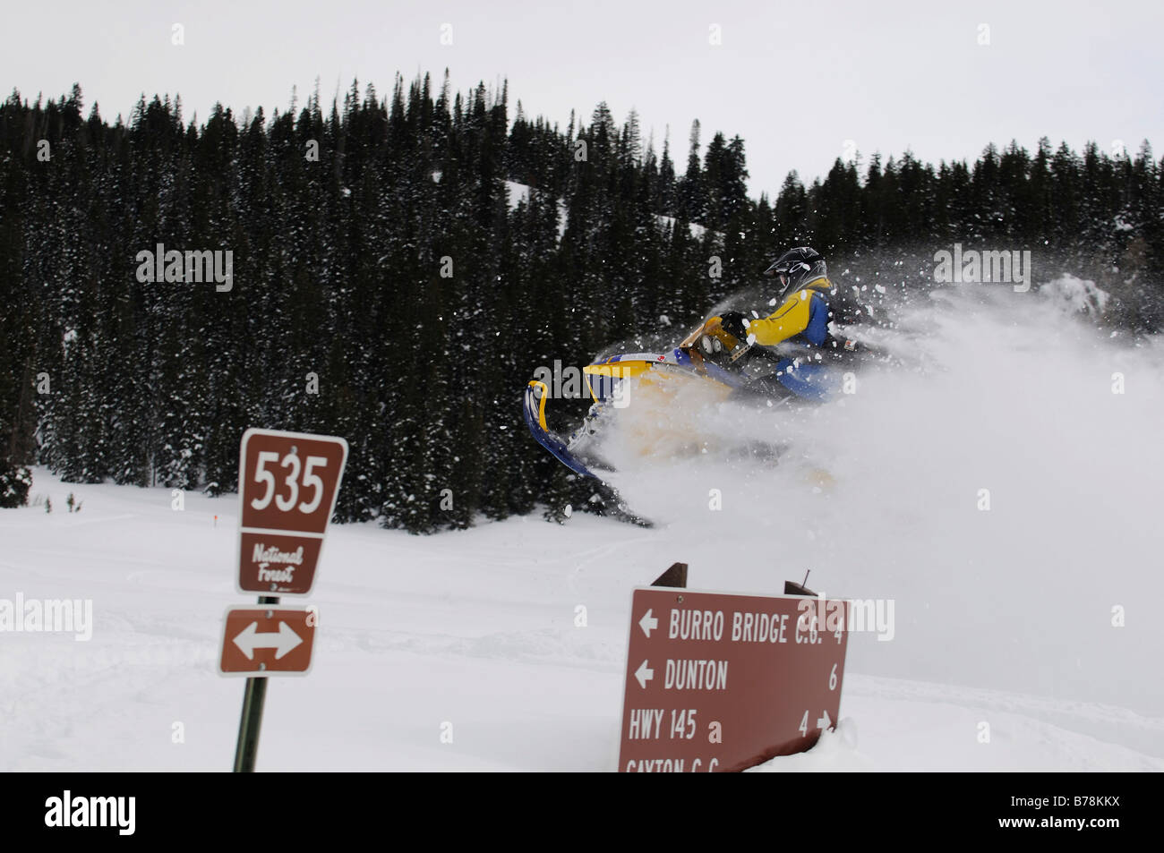 Snowmobile-action at Dunton Hot Springs, Colorado, USA Stock Photo - Alamy