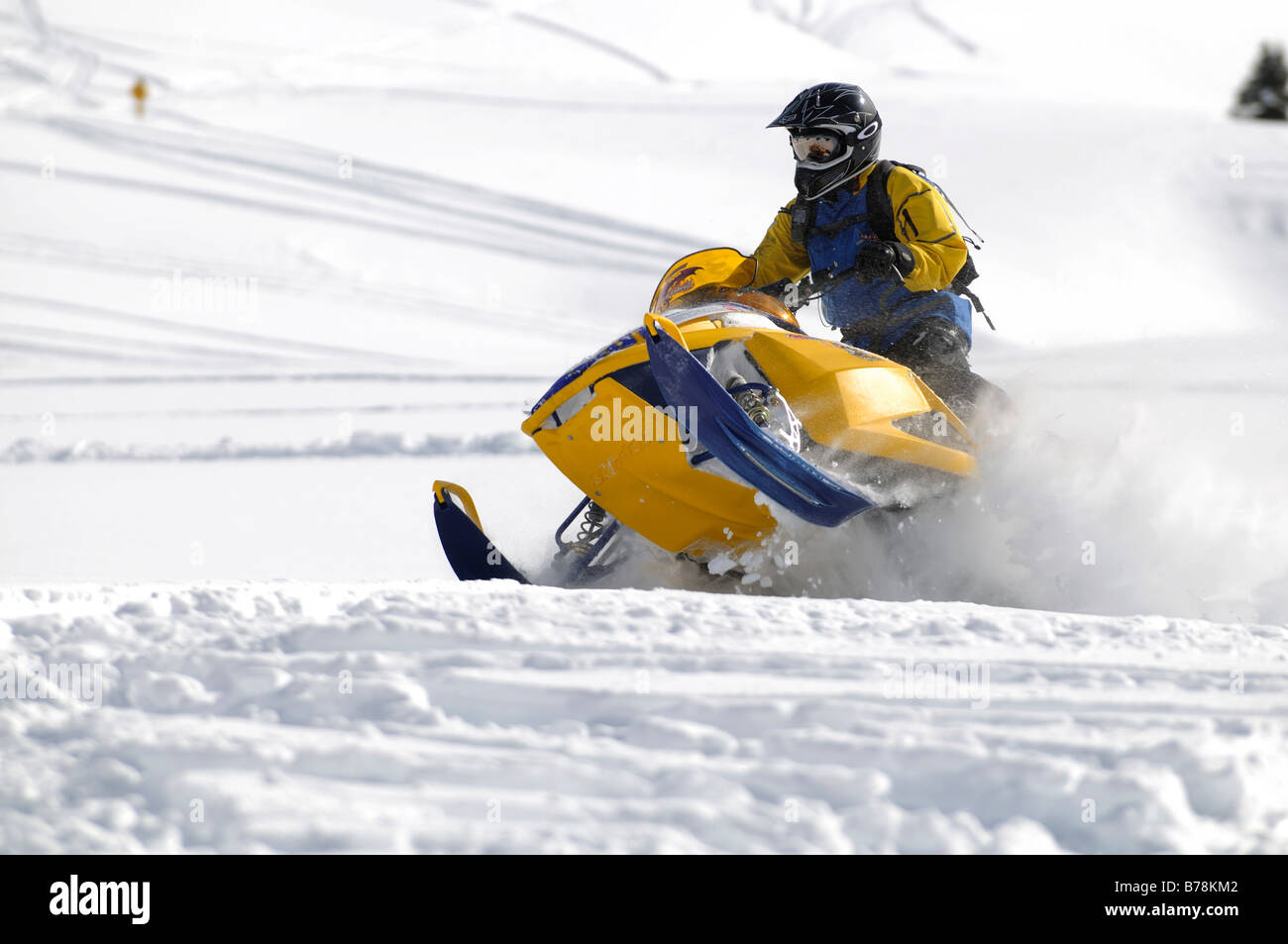 Snowmobile-action at Dunton Hot Springs, Colorado, USA Stock Photo - Alamy