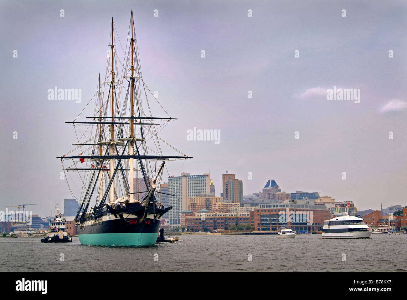 The USS Constellation in the Inner Harbor,Baltimore,Maryland Stock ...