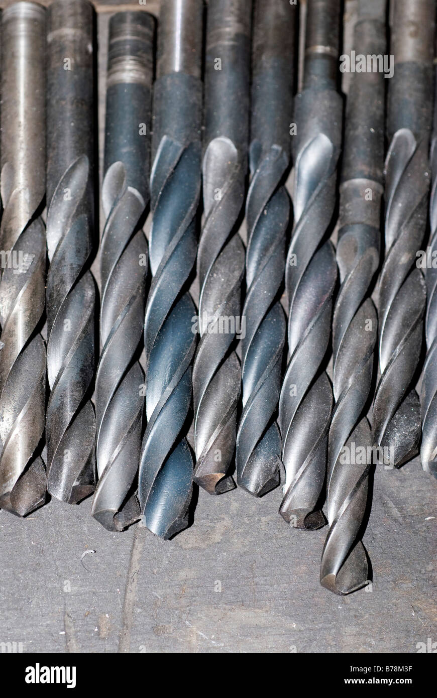 Assorted Drill Bits, elevated view Stock Photo - Alamy