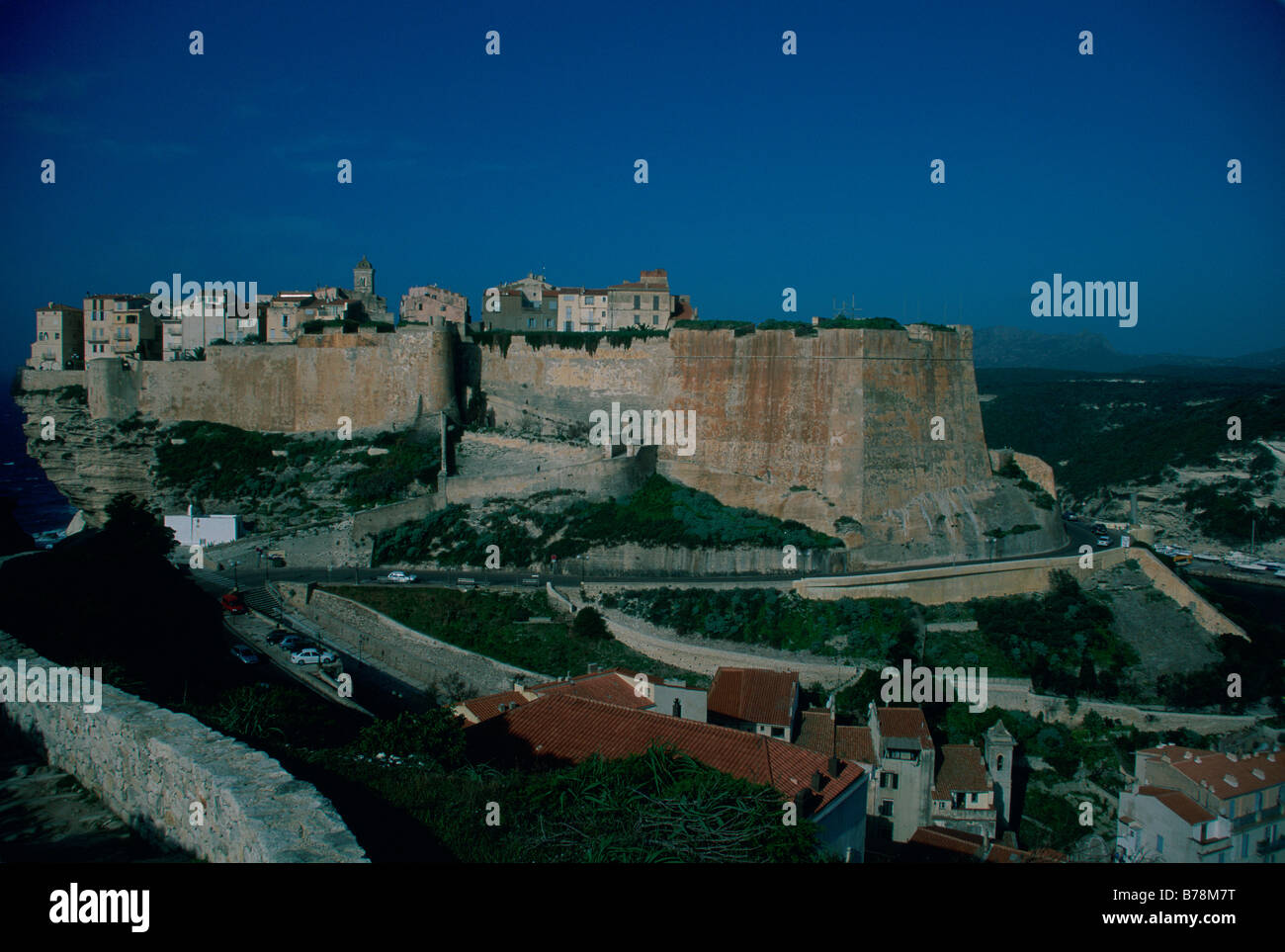 Aerial view of the old city in Bonifacio,Corsica Stock Photo - Alamy