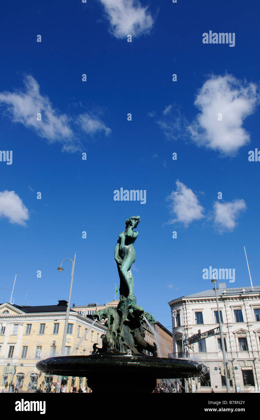 Havis Amanda fountain with a sculpture of a woman, Esplanade, Helsinki ...