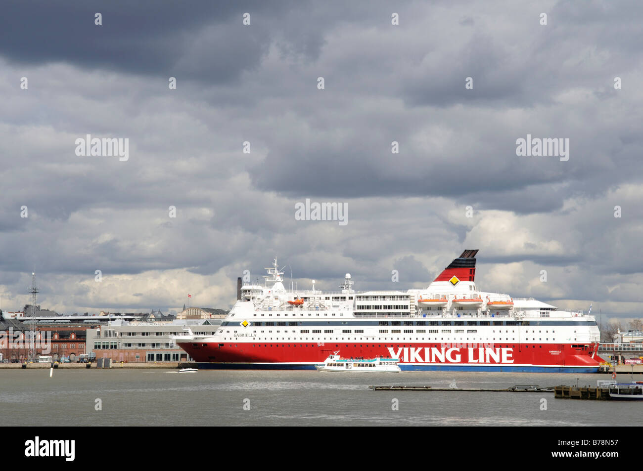 Ferry-boat of the Viking Line docked in Helsinki port, Helsinki ...