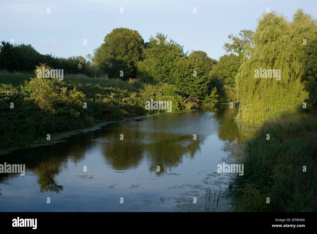 The Royal Military Canal at West Hythe Bridge Kent Stock Photo - Alamy