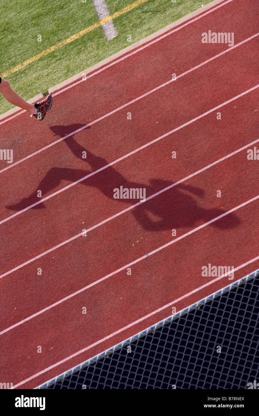 A man running on a track while training in Reno in Nevada Stock Photo ...