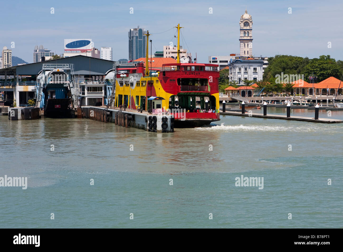 Pinang ferry docked at Pinang wharf Stock Photo - Alamy