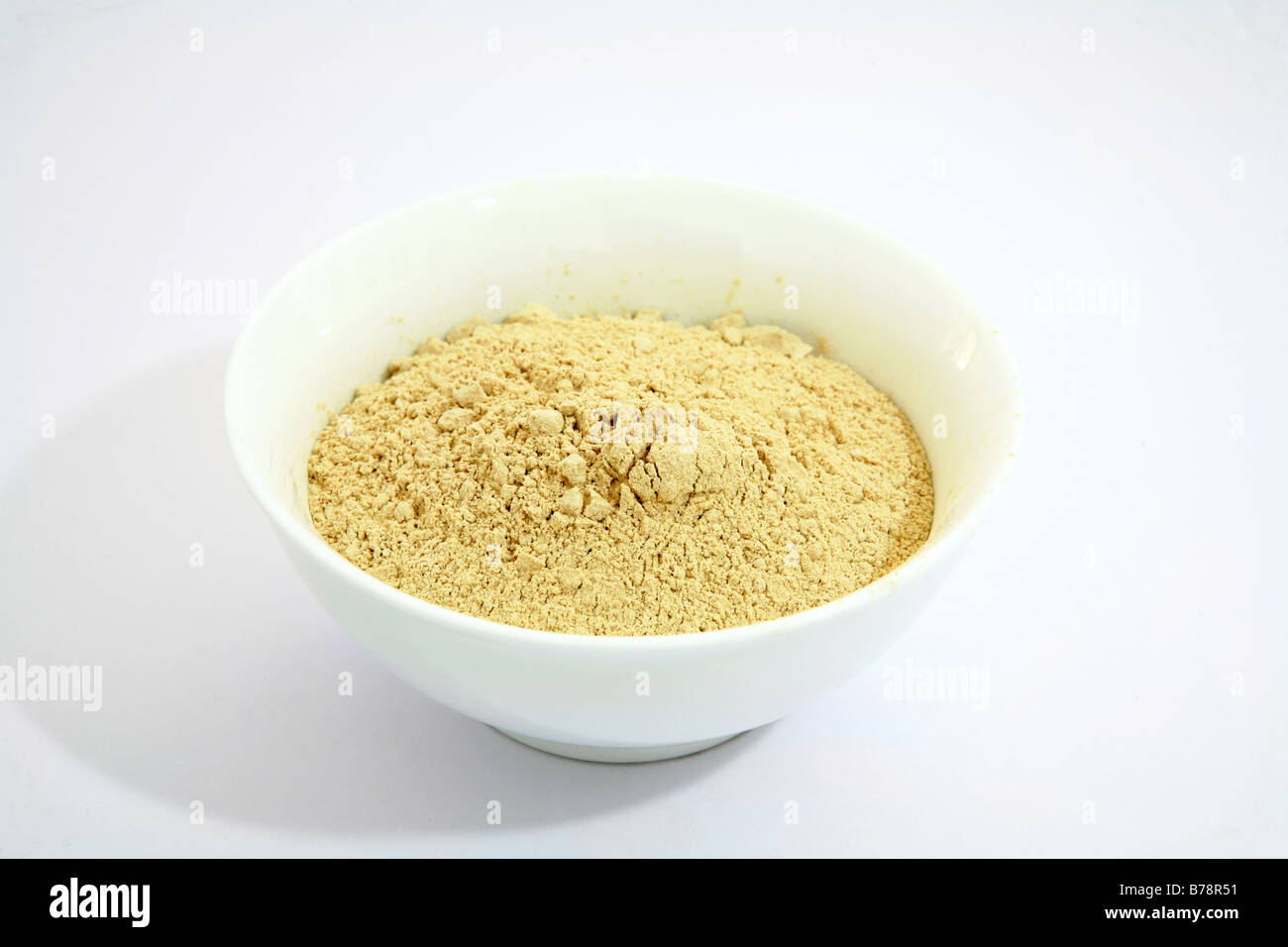 A white bowl full of garlic powder on a plain background Stock Photo ...
