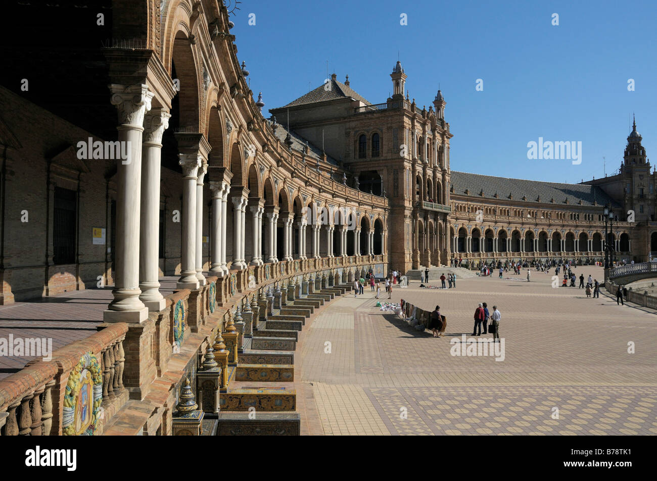 Plaza de Espana, square in Sevilla, Andalusia, Spain, Europe Stock ...