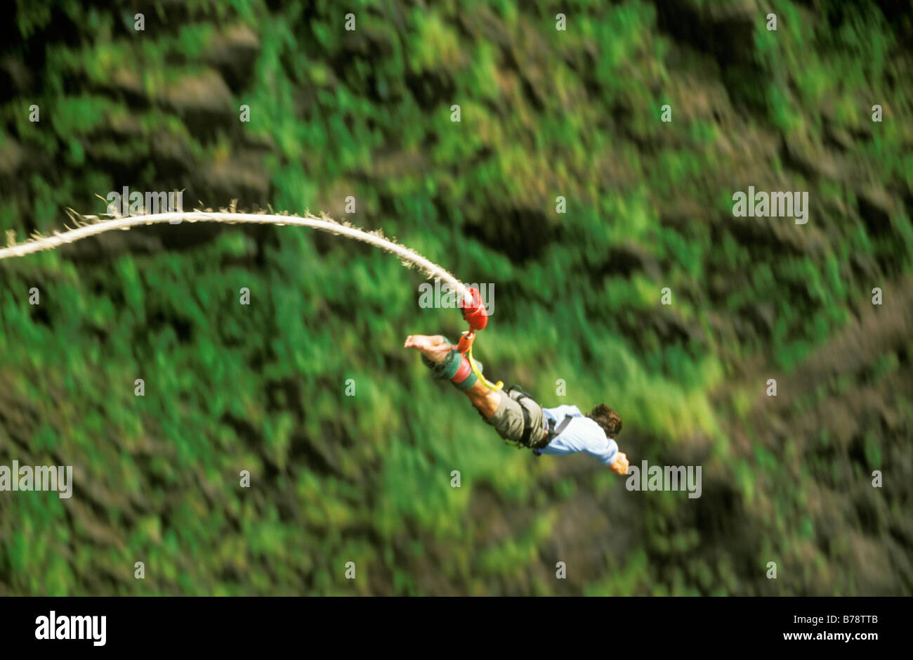 A man Bungee jumping off the Storms River Bridge Stock Photo - Alamy