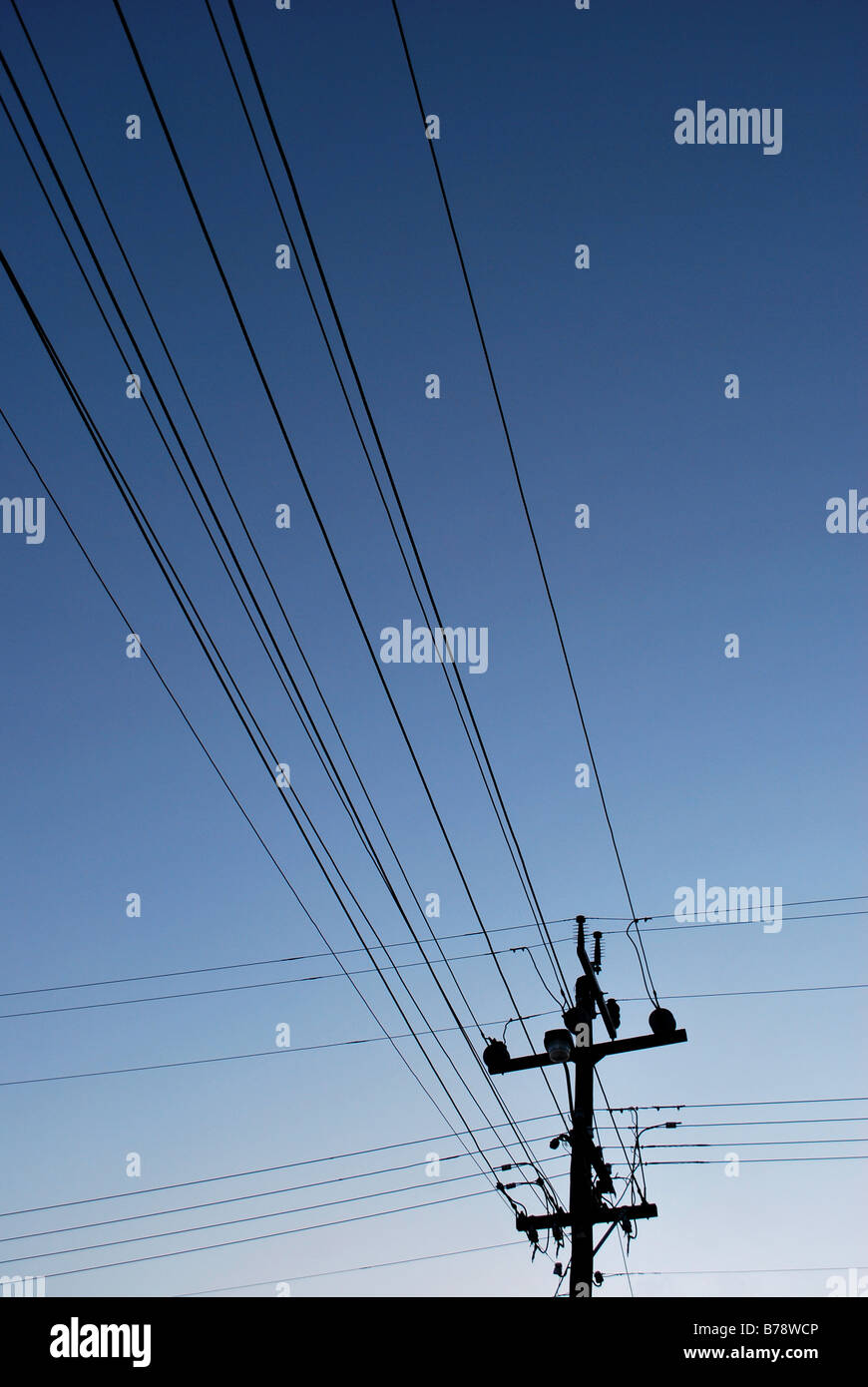 Pylons and blue sky hi-res stock photography and images - Alamy
