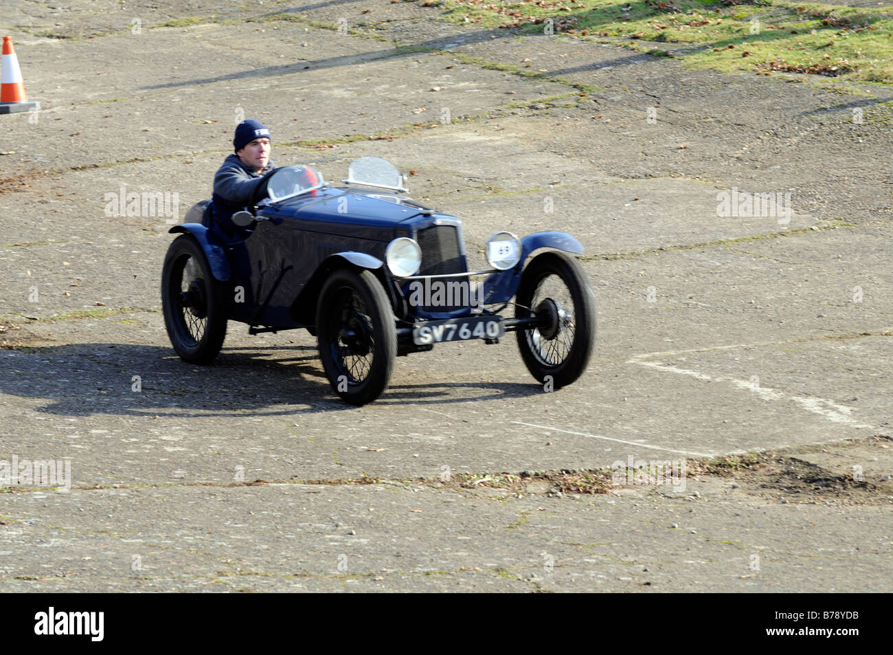 1930 Austin Riley Sports 1089cc VSCC New Year driving tests Brooklands ...