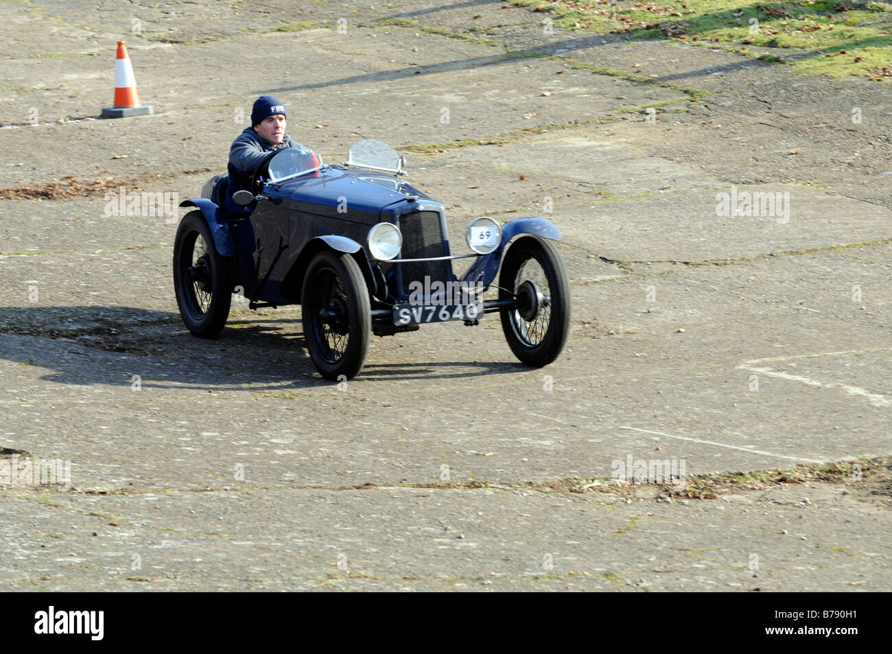 1930 Austin Riley Sports 1089cc VSCC New Year driving tests Brooklands ...
