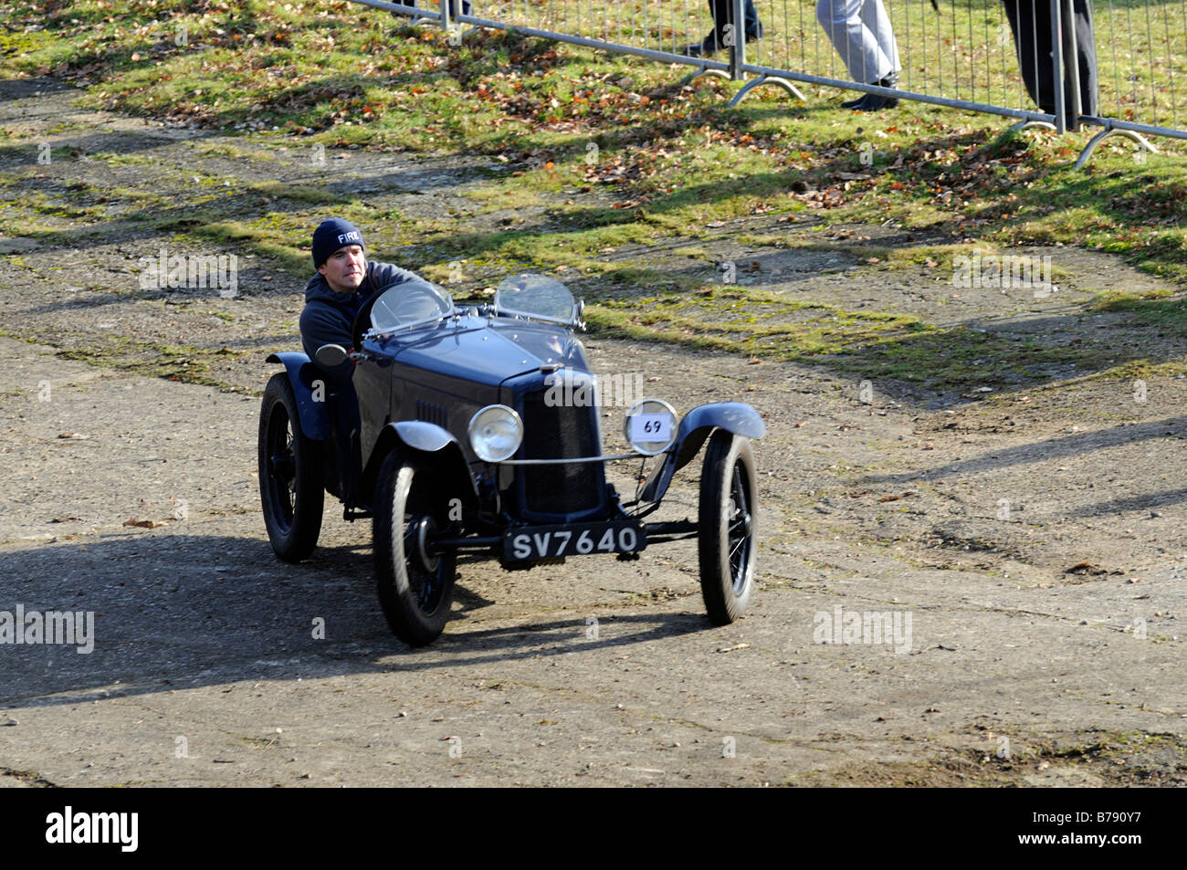 1930 Austin Riley Sports 1089cc VSCC New Year driving tests Brooklands ...