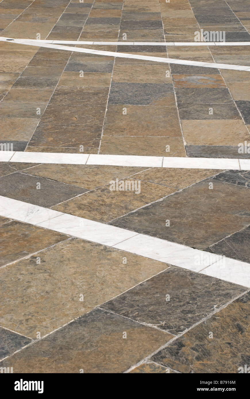 Square with flagstone paving Stock Photo - Alamy