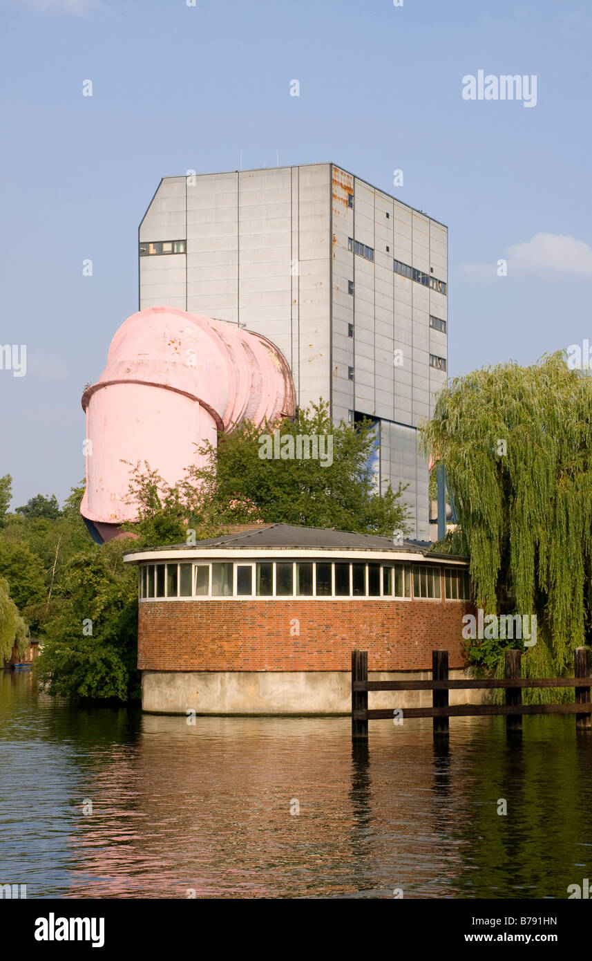 Germany, Berlin, Industrial building on the waterfront Stock Photo - Alamy