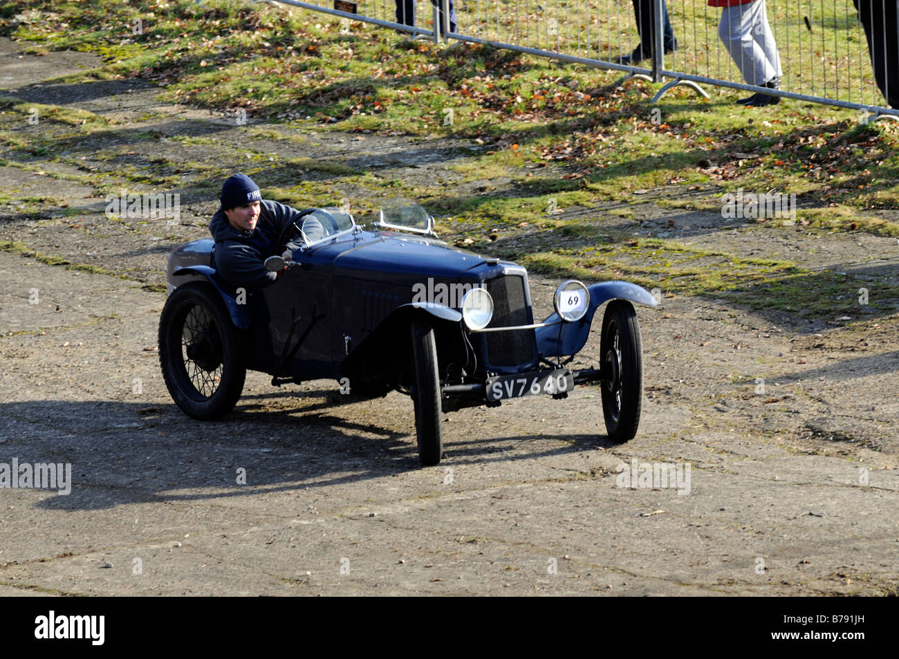 1930 Austin Riley Sports 1089cc VSCC New Year driving tests Brooklands ...