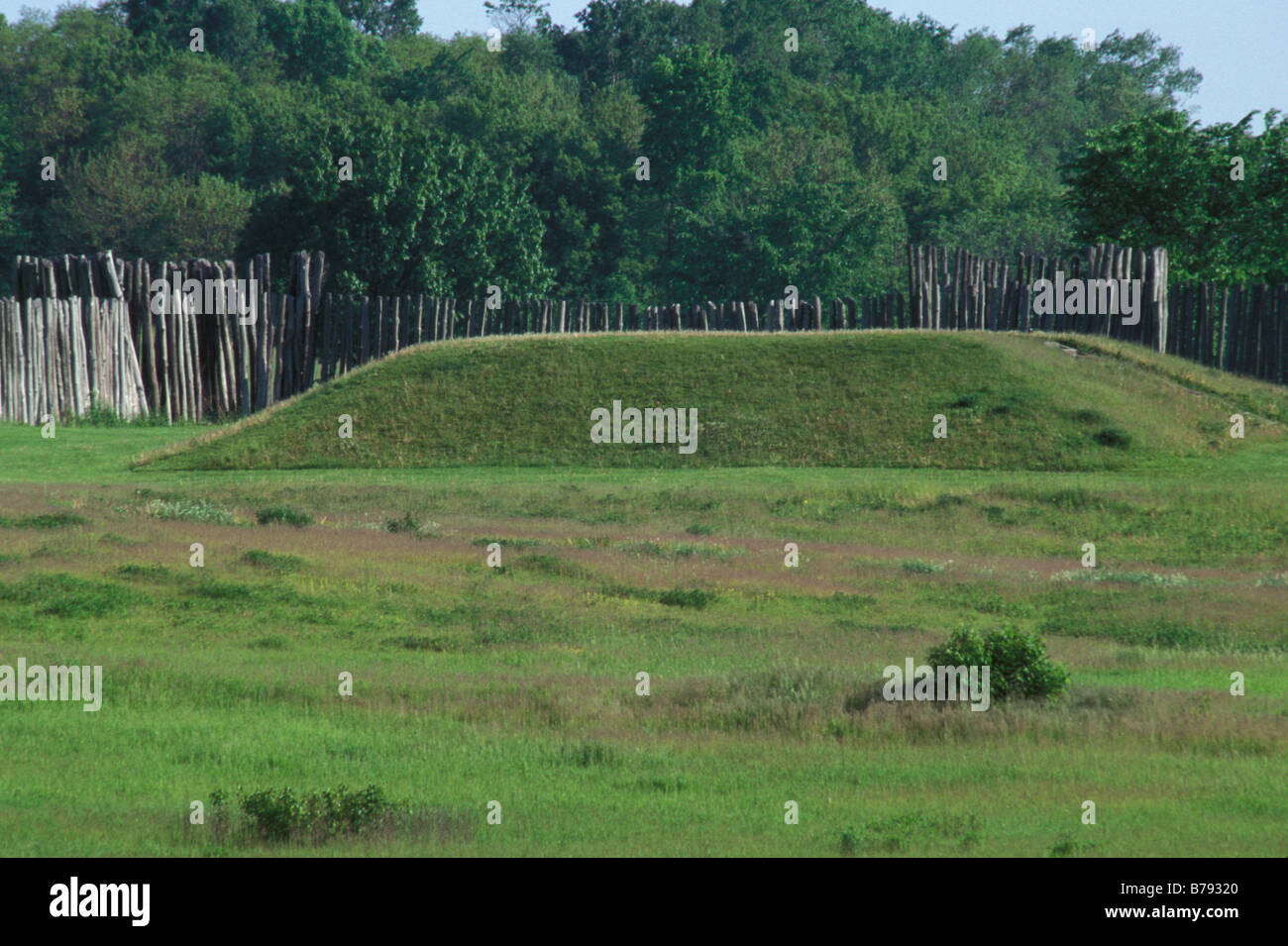 Mound and part of village stockade at Aztalan a middle Mississippean ...