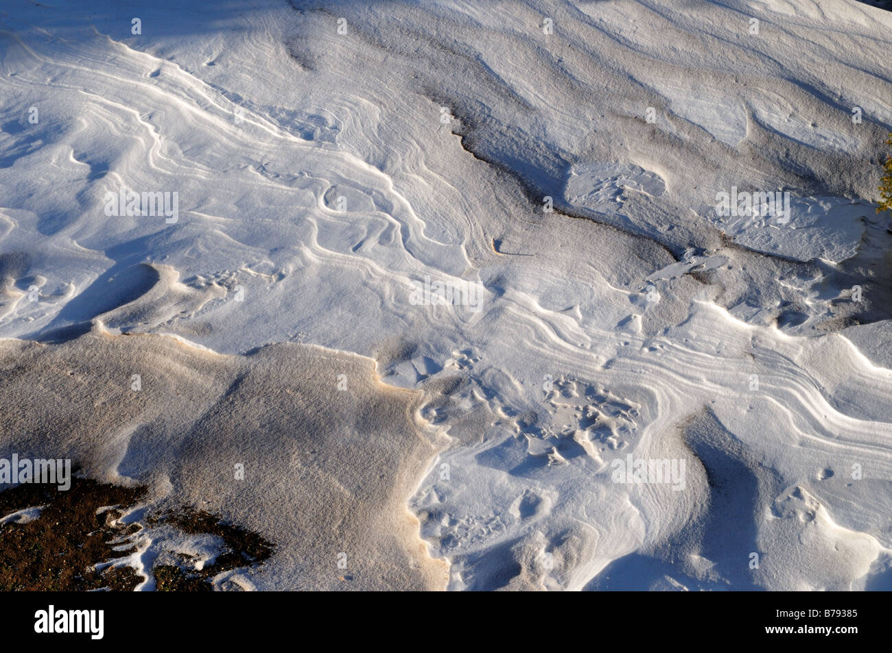 Patterns of snow layers. Big Sky, Montana, USA Stock Photo - Alamy