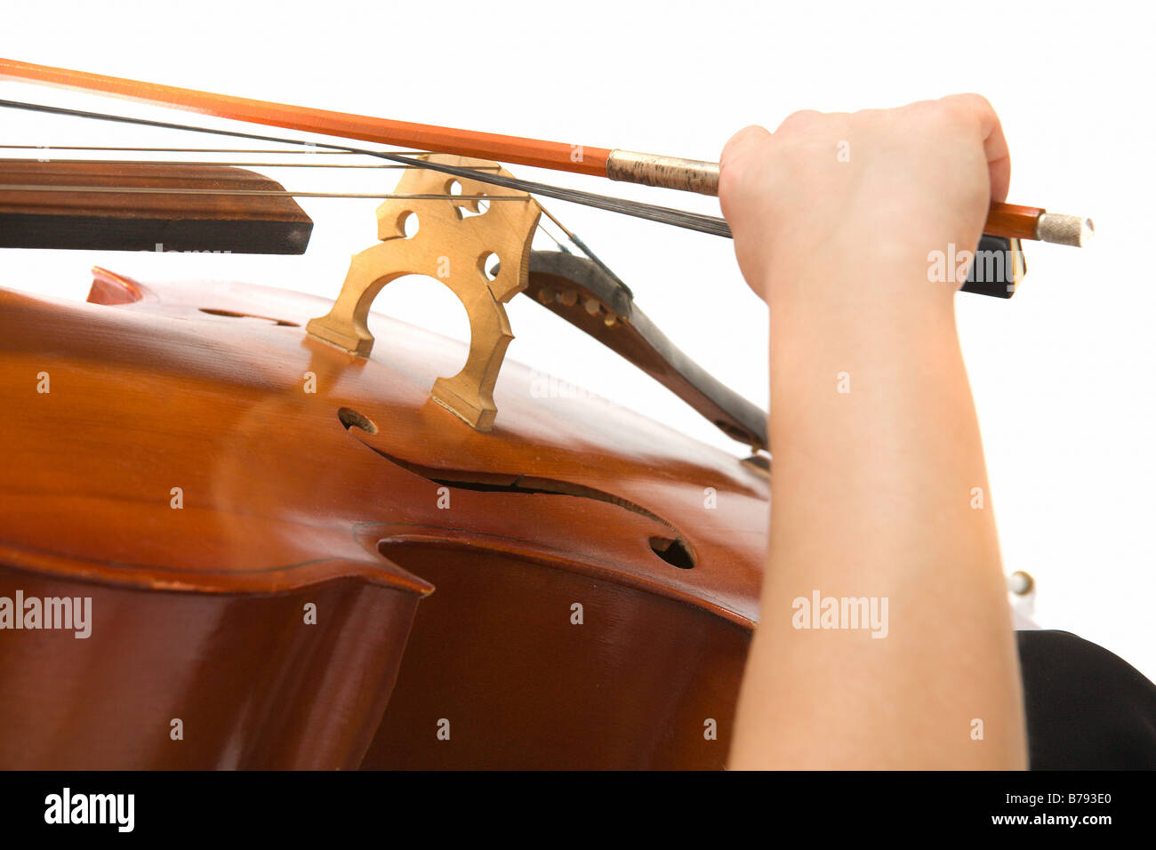 Close up musician hands with cello Stock Photo - Alamy