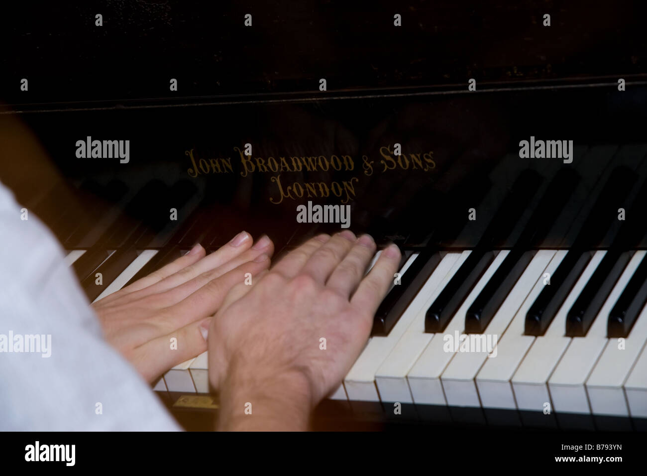 Hands on piano keys Stock Photo - Alamy
