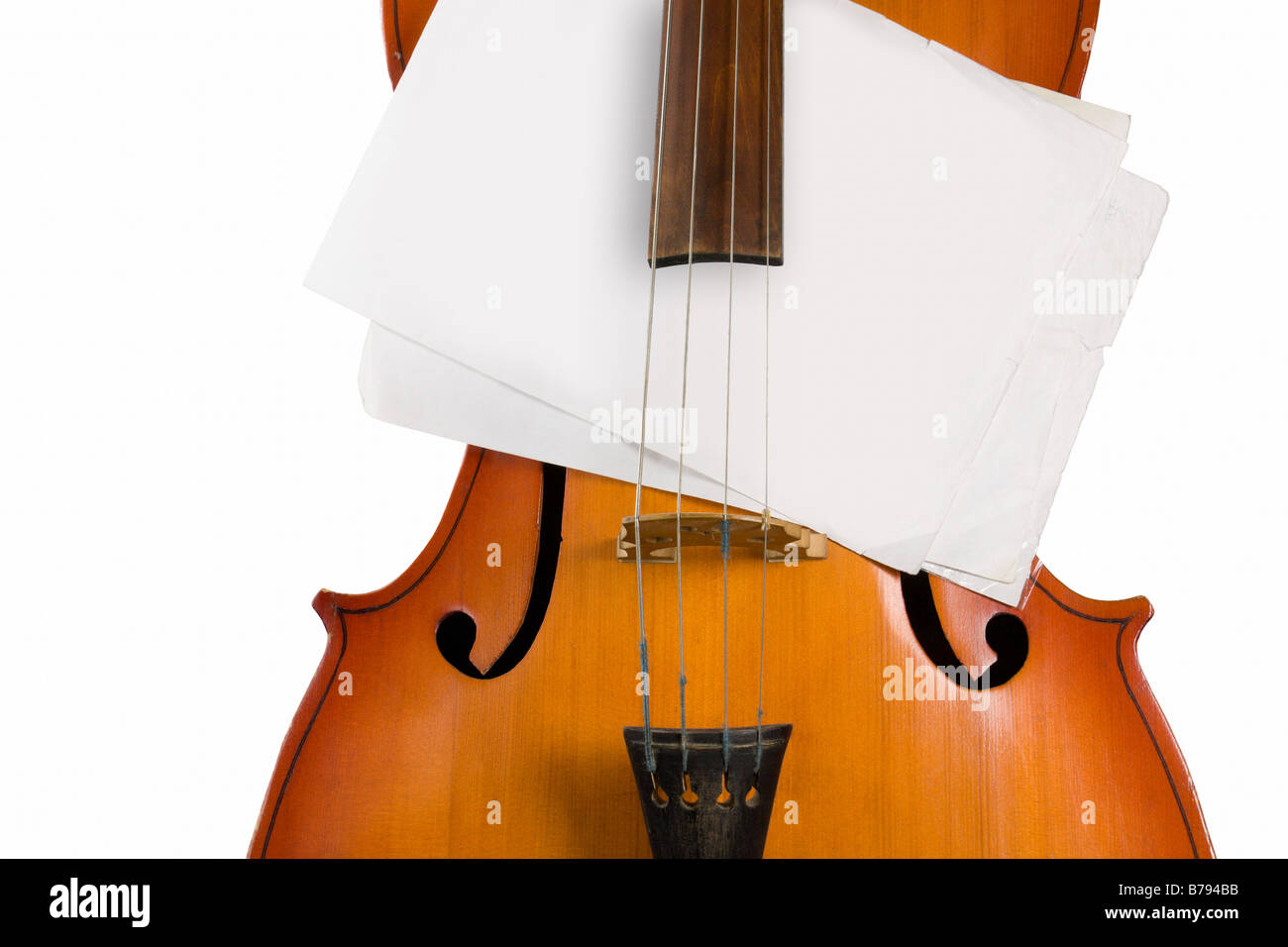 Close up classical cello with notes Stock Photo - Alamy