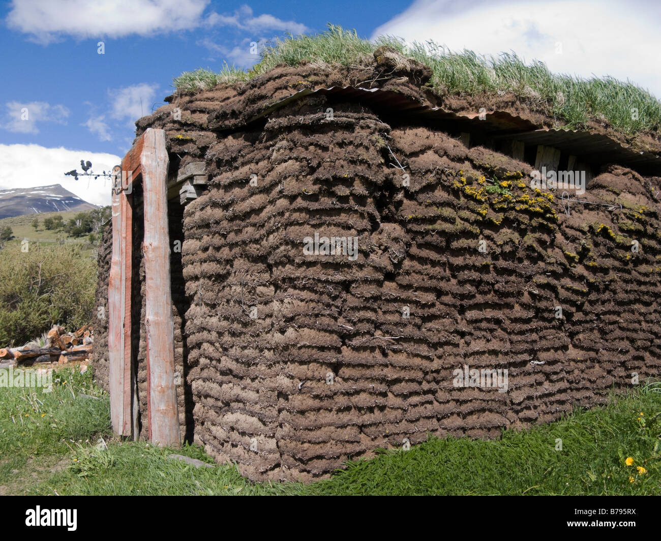 Earth-protected little storage house Patagonia Chile South America ...