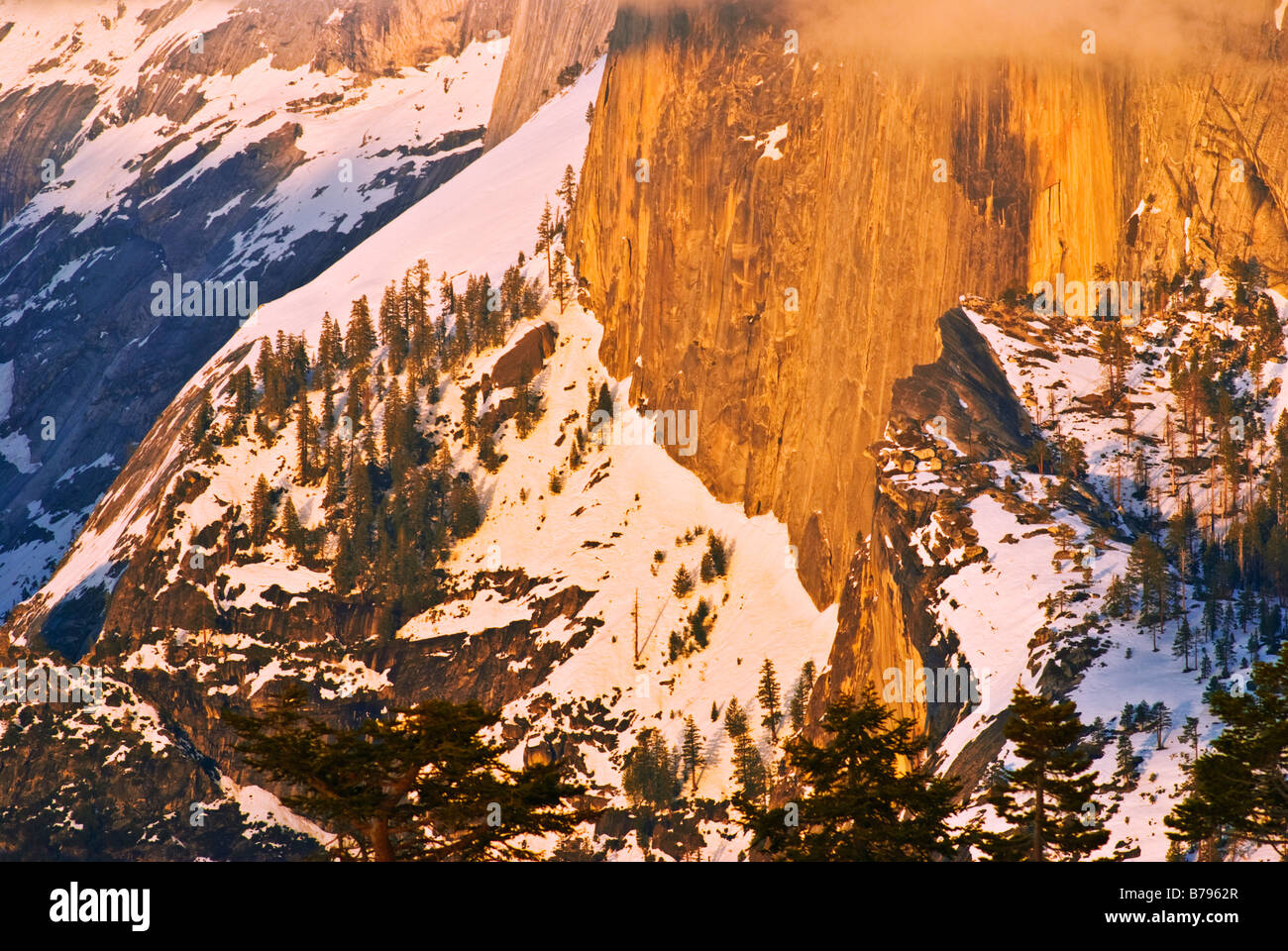 The Northwest Face of Half Dome in winter from Sentinel Dome Yosemite ...