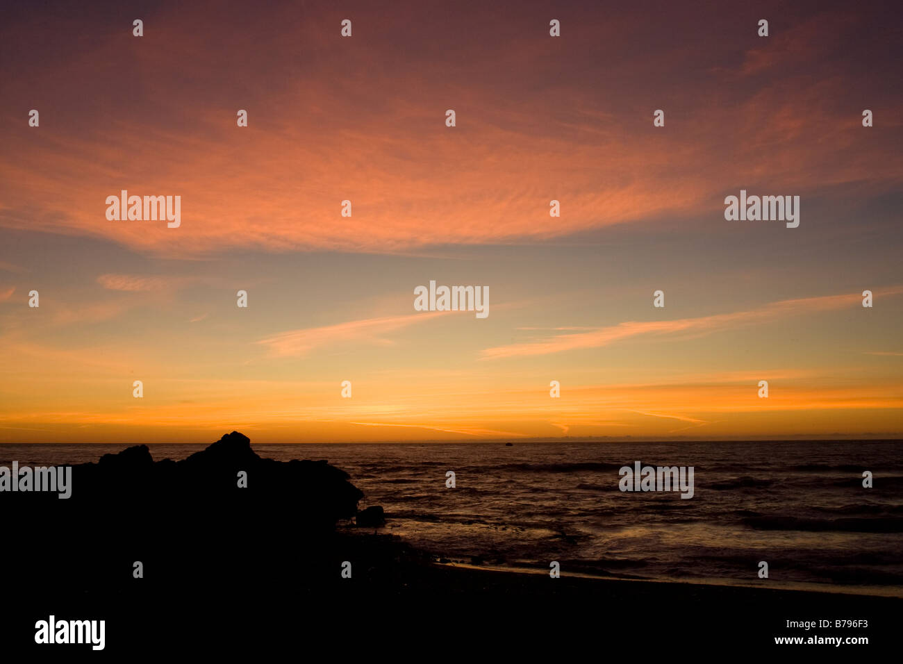 Moonstone Beach Sunset Stock Photo - Alamy