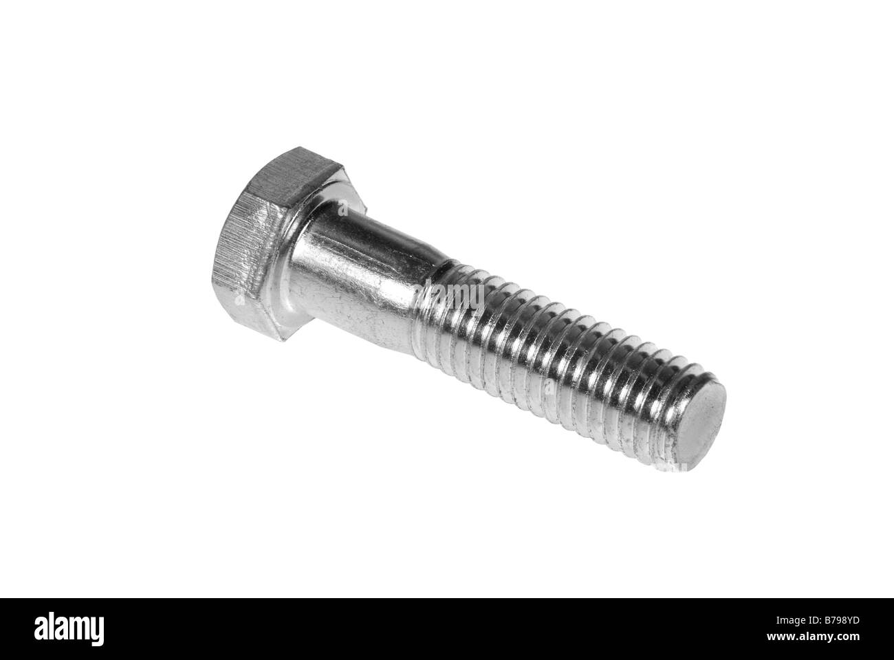 A new machine bolt isolated on a white background Stock Photo - Alamy