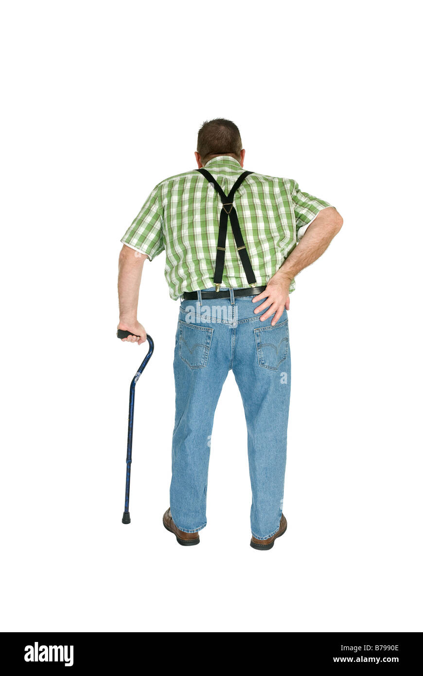 Back view walking stick Cut Out Stock Images & Pictures - Alamy
