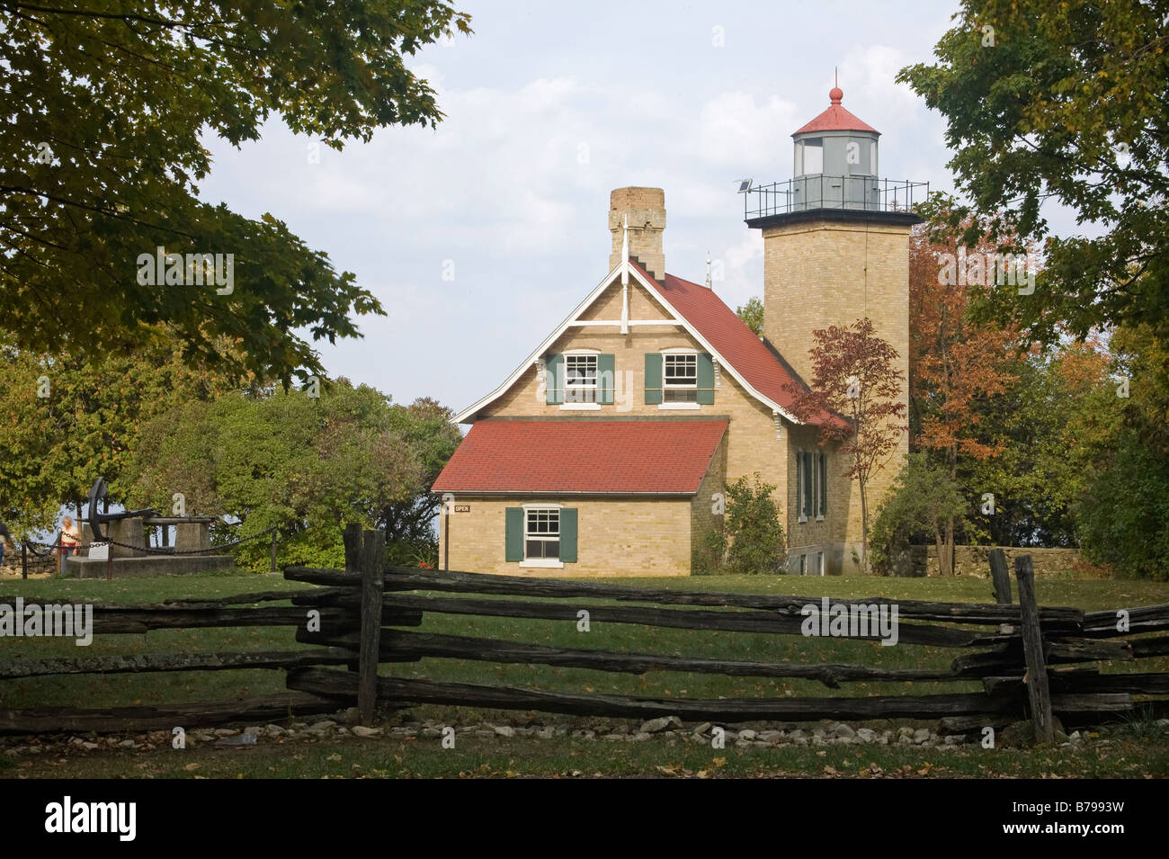 WISCONSIN - Eagle Bluff Lighthouse over looking Lake Michigan from ...