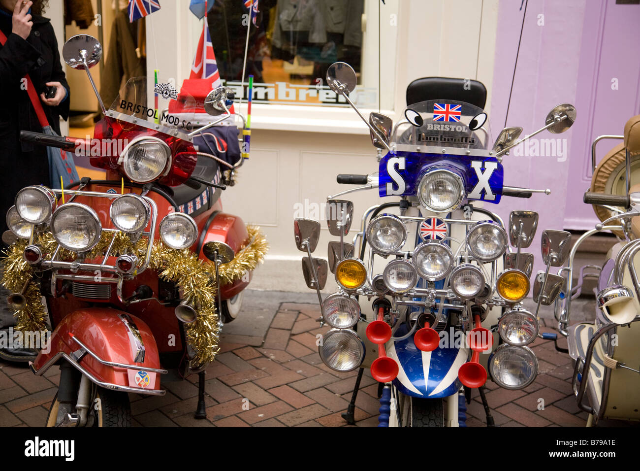Mods scooters parked in Carnaby Street in London,England,Great Britain ...