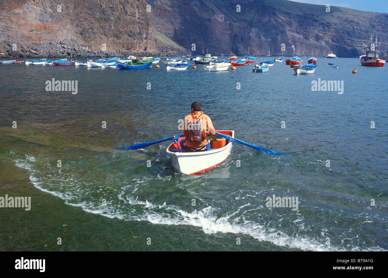 Fisher, People, Harbour Vueltas, Valle Gran Rey, La Gomera Island ...