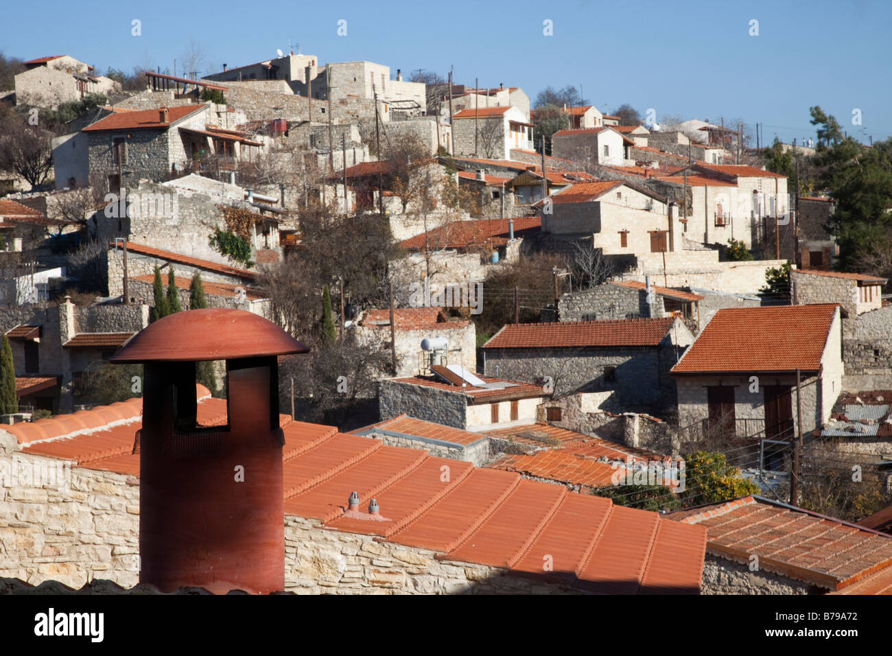 The picturesque village of Lofou, in the foothills of Mount Olumpus ...