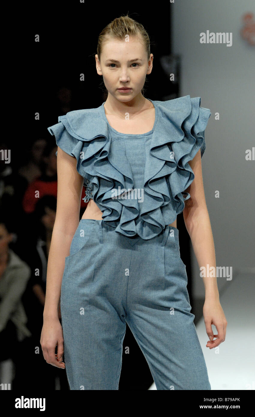 Model wearing garments by TV at Melbourne Spring Fashion Week (MSFW ...