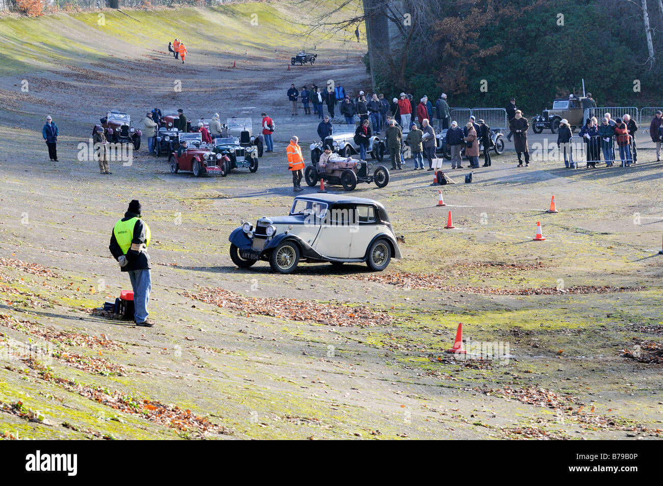 1935 Riley Falcon 1496cc VSCC winter driving tests Brooklands January ...