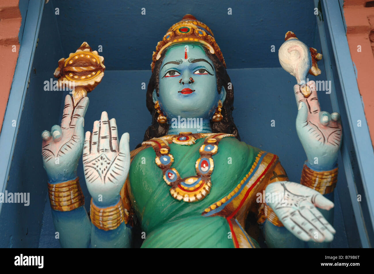 A statue of a Hindu deity in the Little India area of Singapore Stock ...