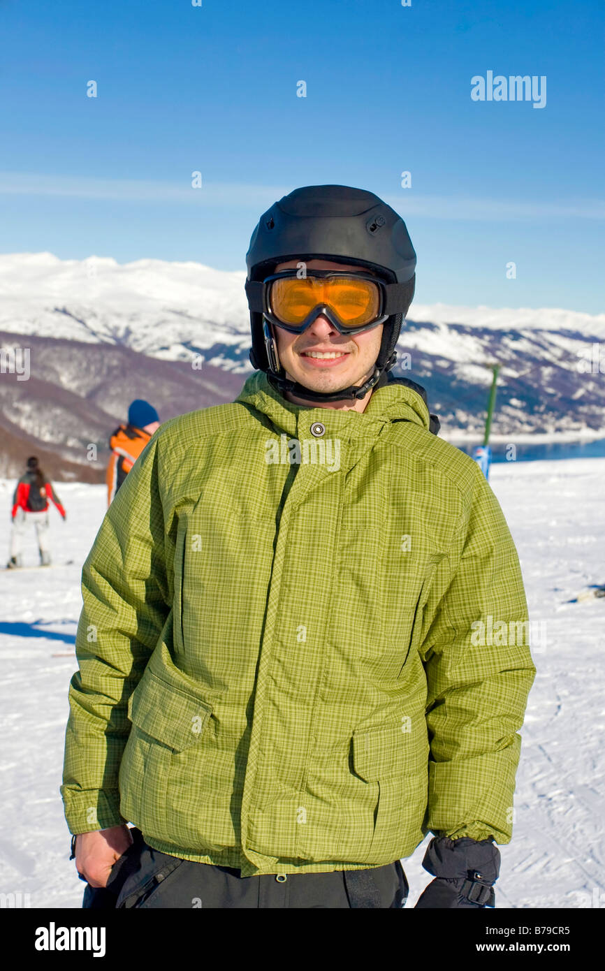 portrait of a boy snowboarding Stock Photo - Alamy