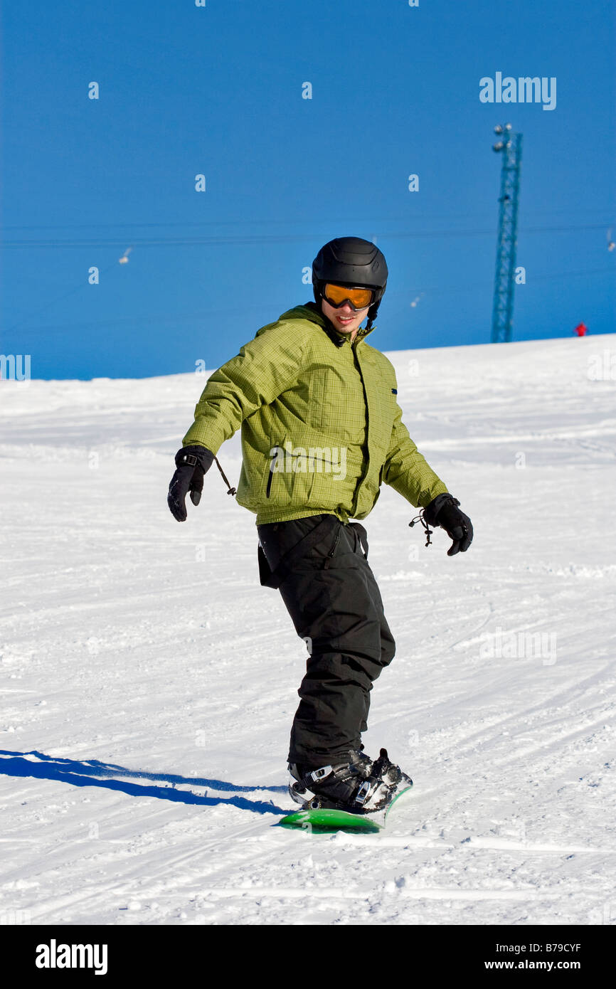 portrait of a boy snowboarding Stock Photo - Alamy