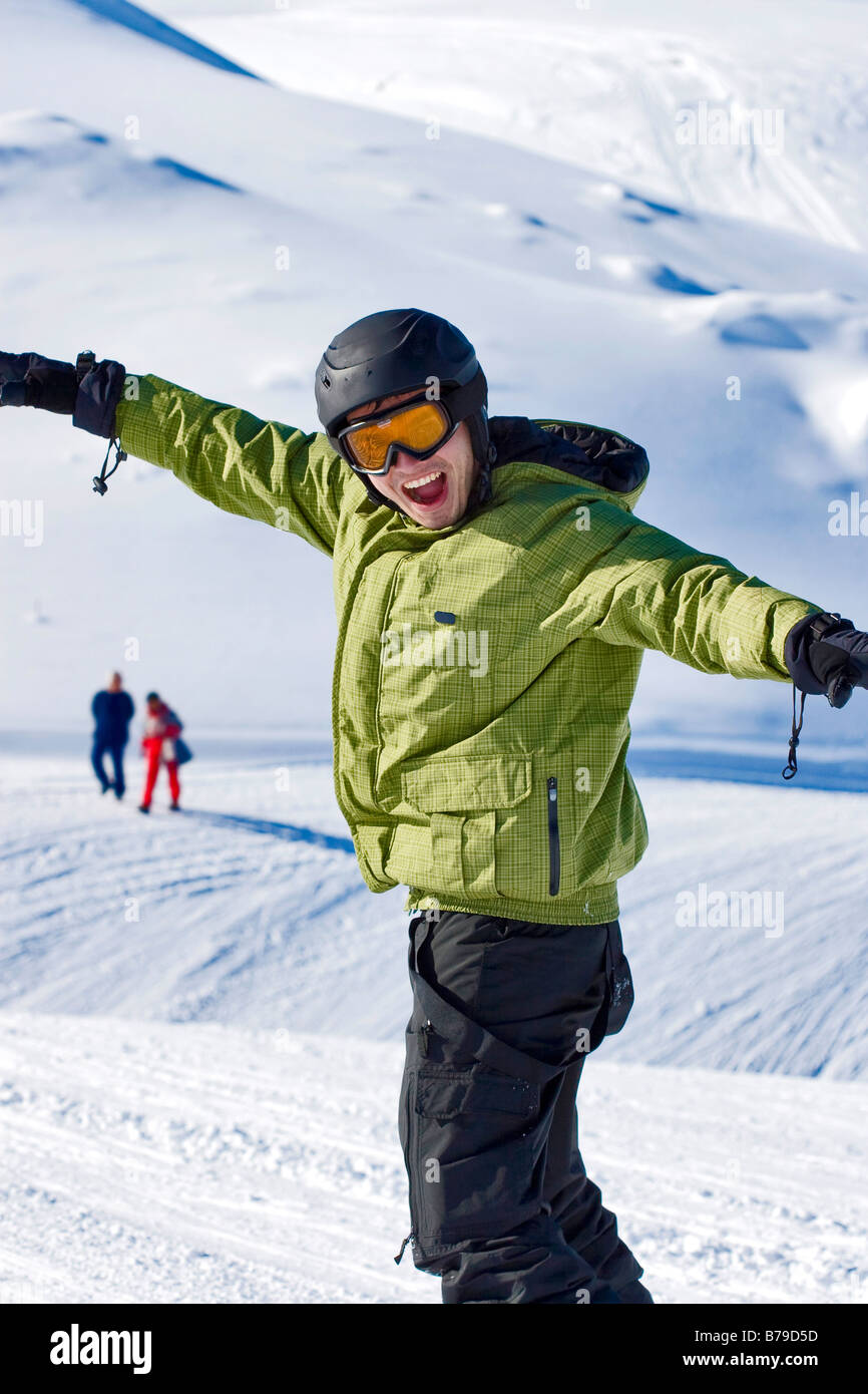 portrait of a boy snowboarding Stock Photo - Alamy
