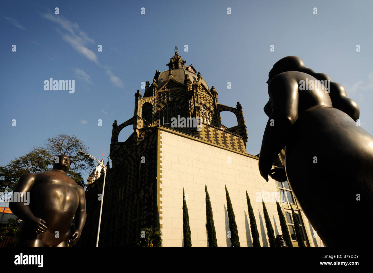 Fernando Botero's sculptures of Adam and Eve on the Plaza Botero in ...