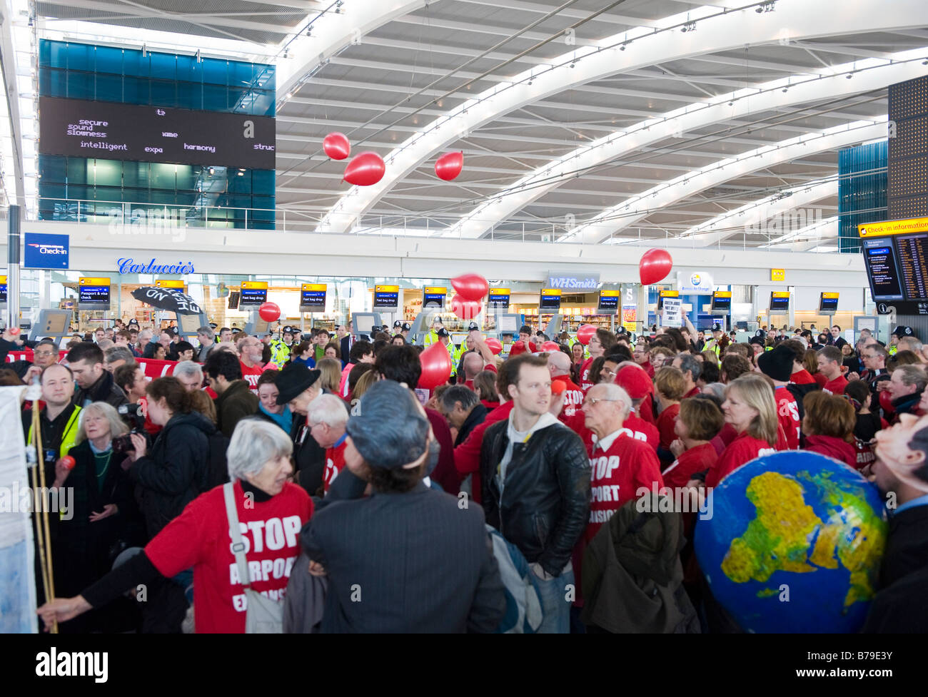 Activists opposed to a third runway at Heathrow staging a "flash mob ...