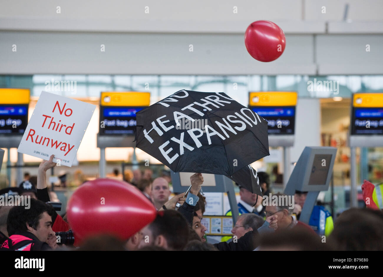 Activists opposed to a third runway at Heathrow staging a "flash mob ...