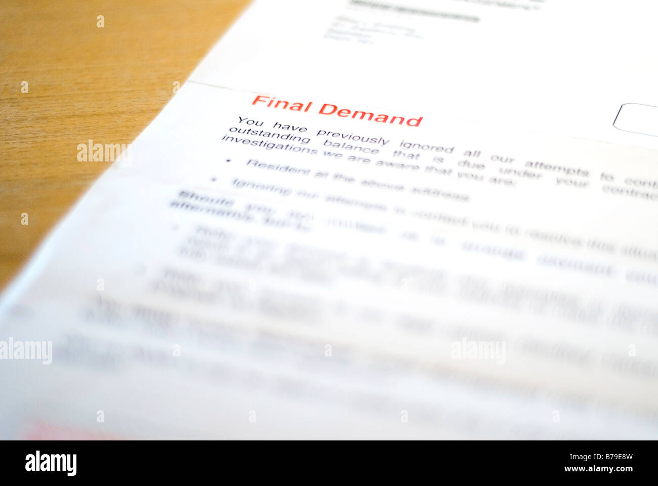 Demand letter hi-res stock photography and images - Alamy