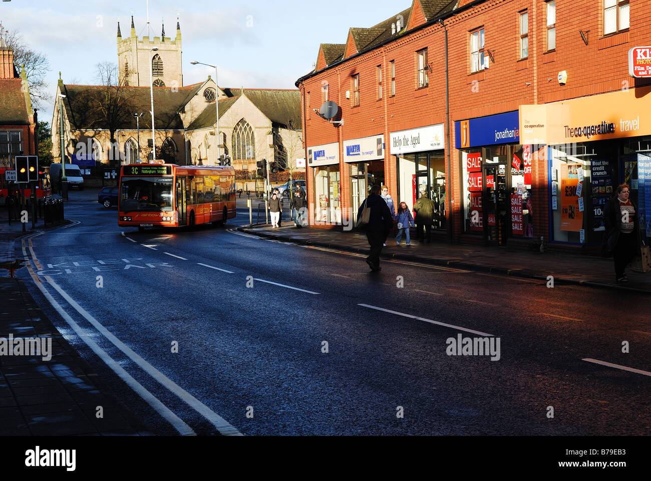 Hucknall High Street Stock Photo - Alamy