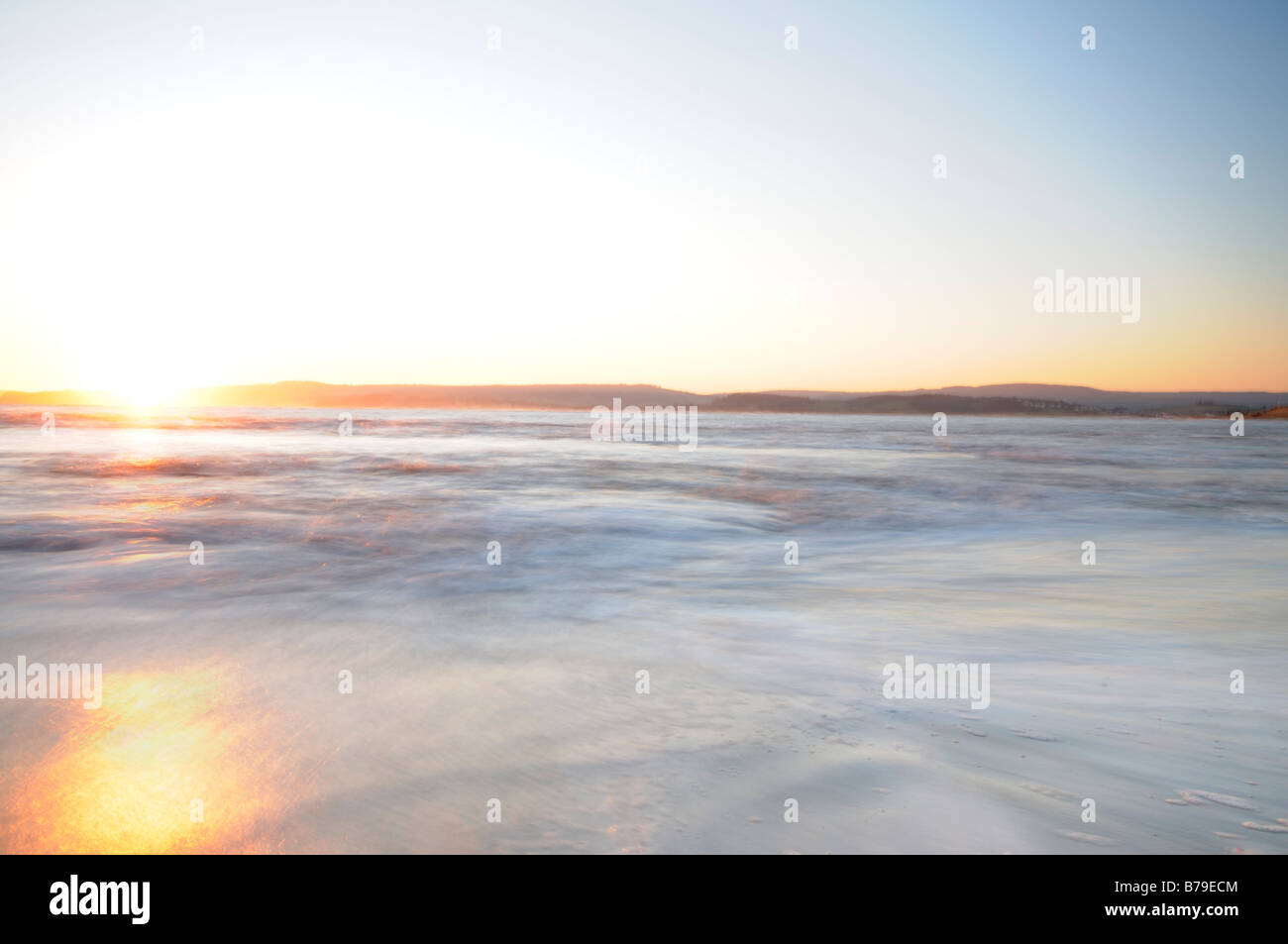 Exmouth Beach At Sunset, Devon UK Stock Photo - Alamy