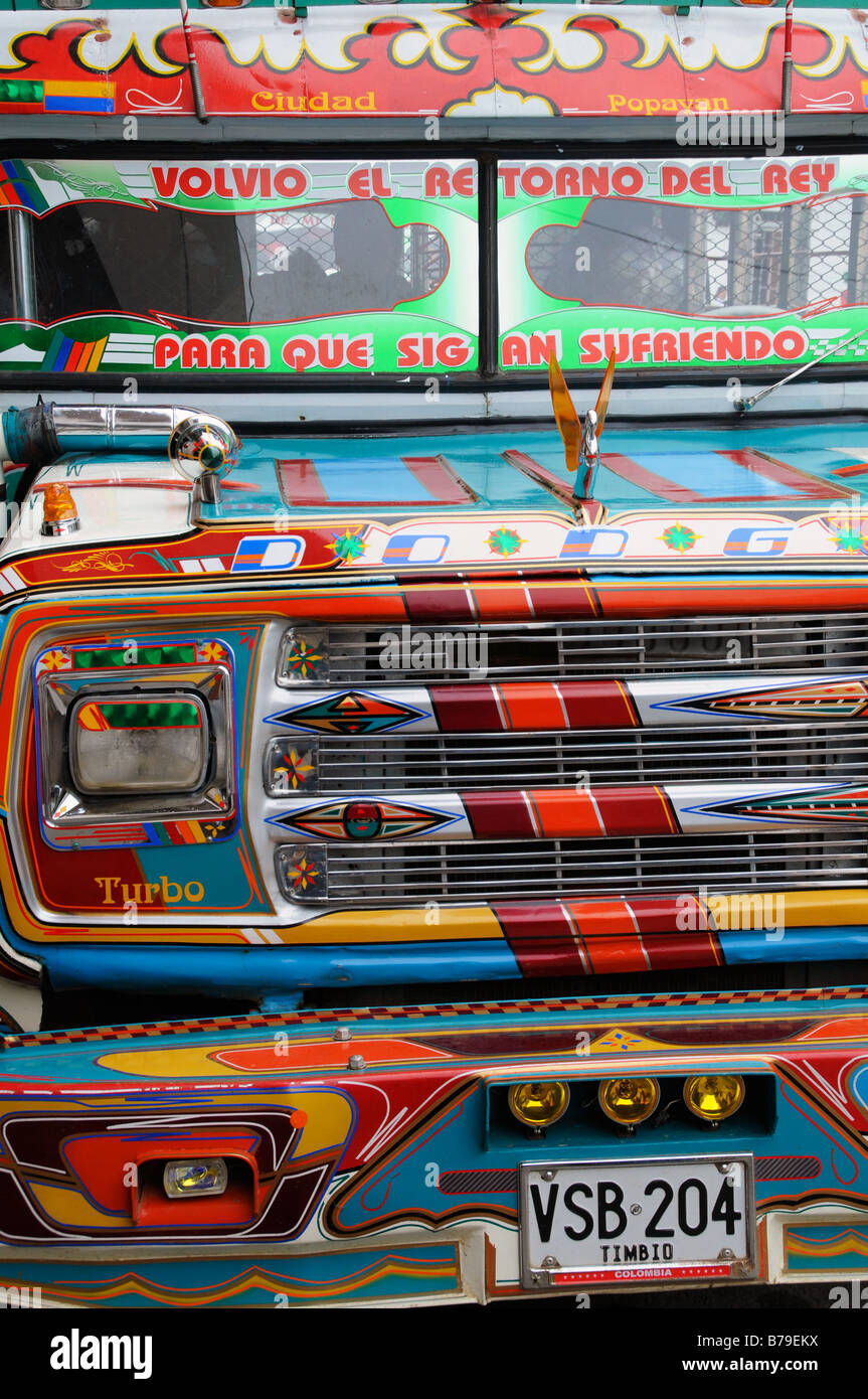A colorful bus in Popayan, Columbia Stock Photo - Alamy