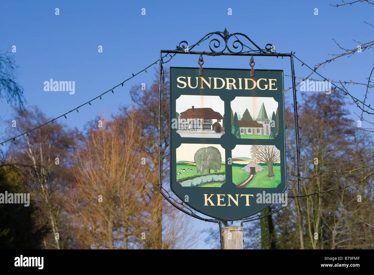 Village sign, Sundridge Kent UK Stock Photo - Alamy